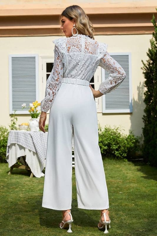 Combi Pantalon Blanche Champêtre | Vêtement Bohème